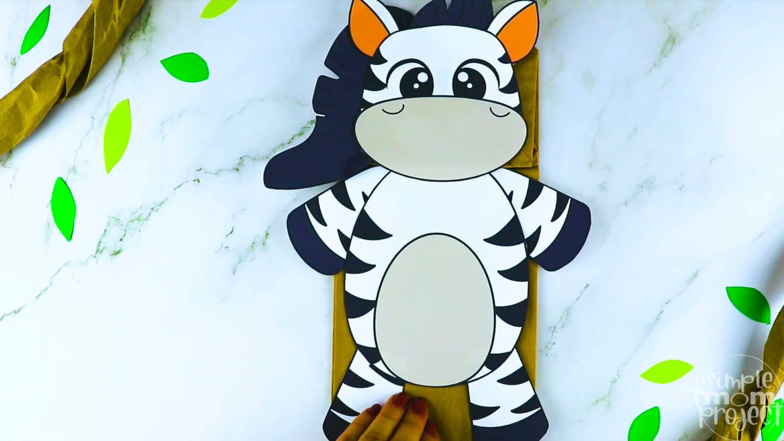 Printable Zebra Paper Bag Puppet Template - Simple Mom Project