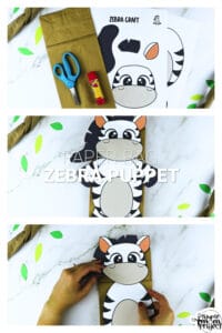 Printable Zebra Paper Bag Puppet Template - Simple Mom Project