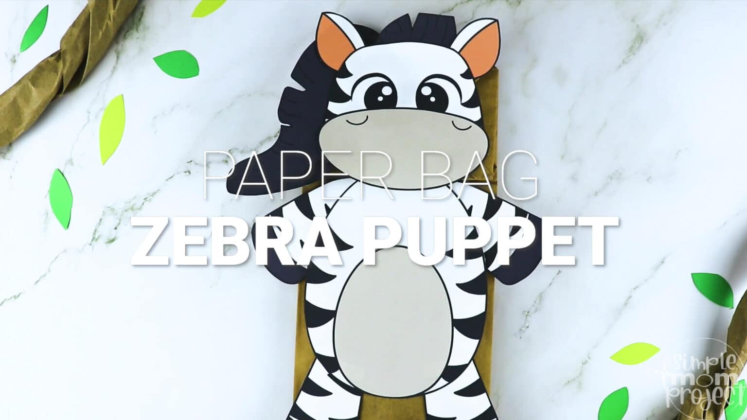 Printable Zebra Paper Bag Puppet Template - Simple Mom Project
