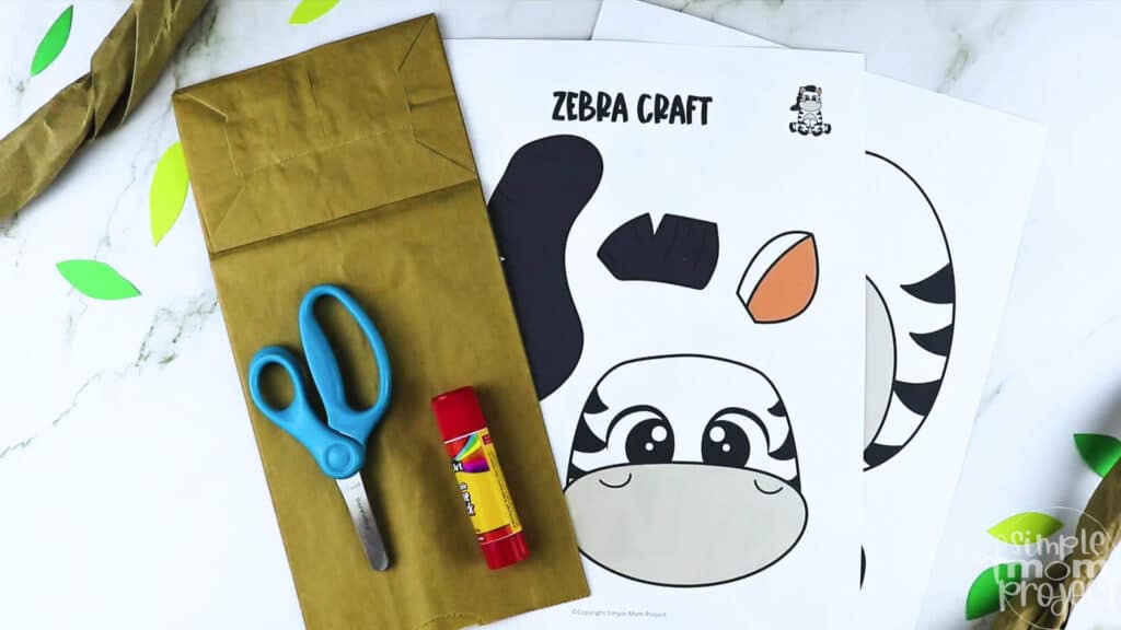Printable Zebra Paper Bag Puppet Template - Simple Mom Project