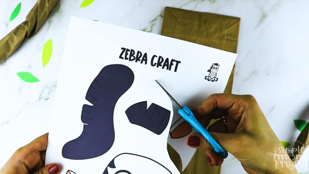 Printable Zebra Paper Bag Puppet Template - Simple Mom Project