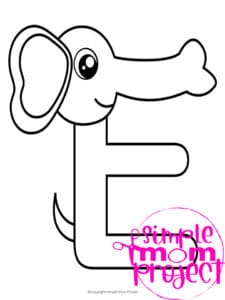 Free Printable Letter E Coloring Page - Simple Mom Project