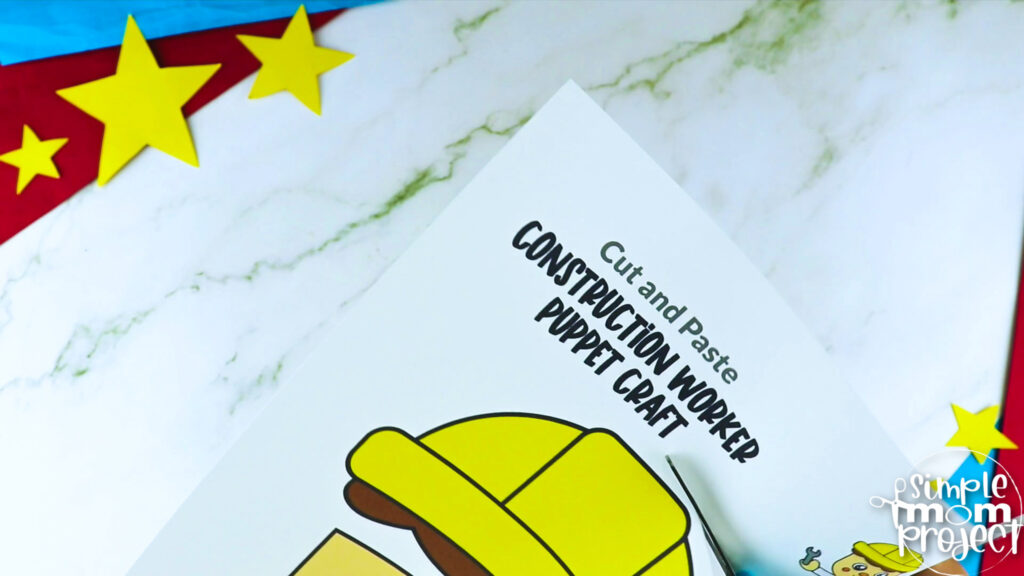 Printable Construction Worker Paper Bag Puppet Template – Fun Community ...