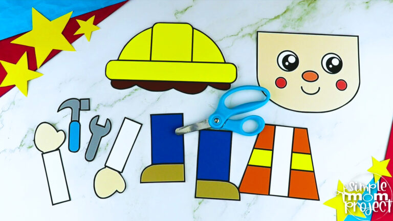 Printable Construction Worker Paper Bag Puppet Template – Fun Community ...