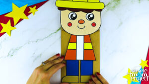 Printable Construction Worker Paper Bag Puppet Template – Fun Community ...