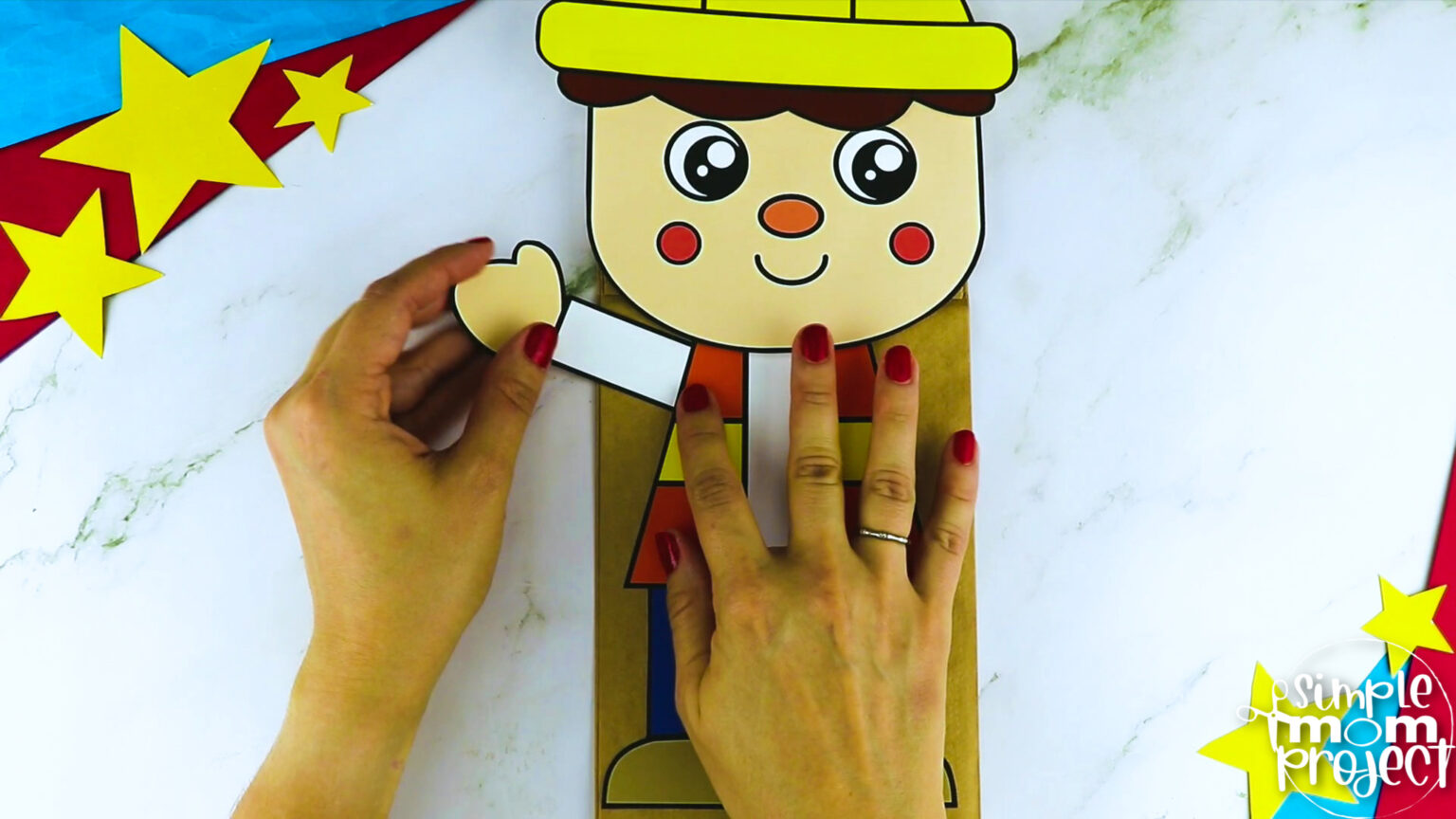 Printable Construction Worker Paper Bag Puppet Template – Simple Mom ...