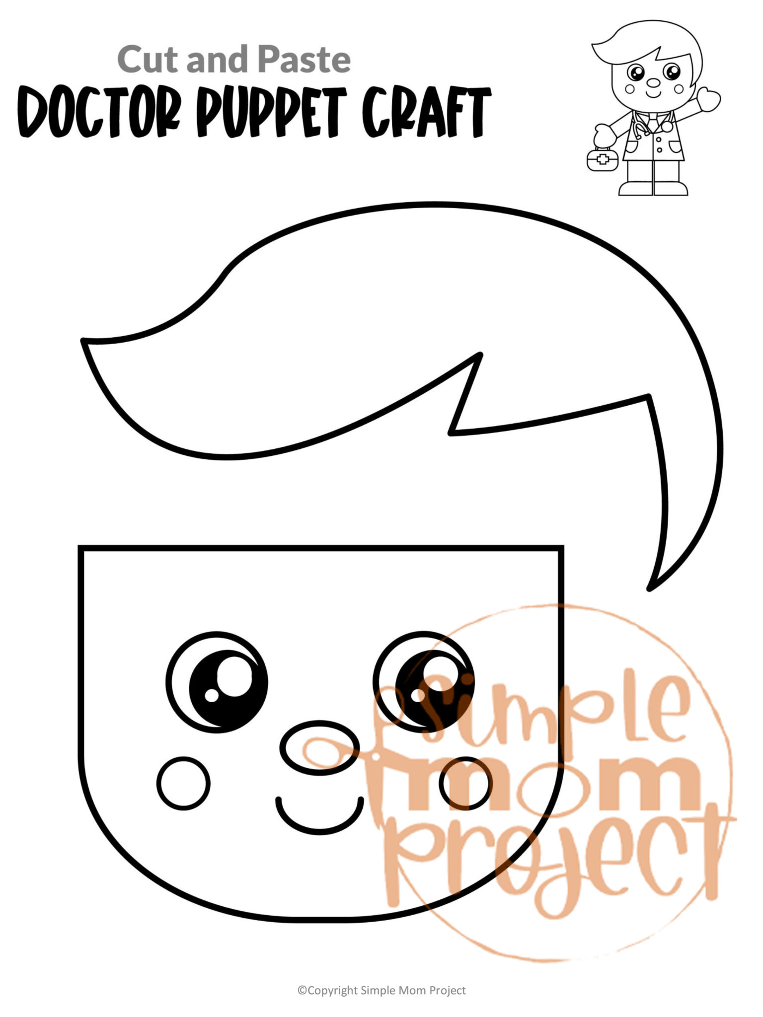 Printable Doctor Paper Bag Puppet Template – Simple Mom Project