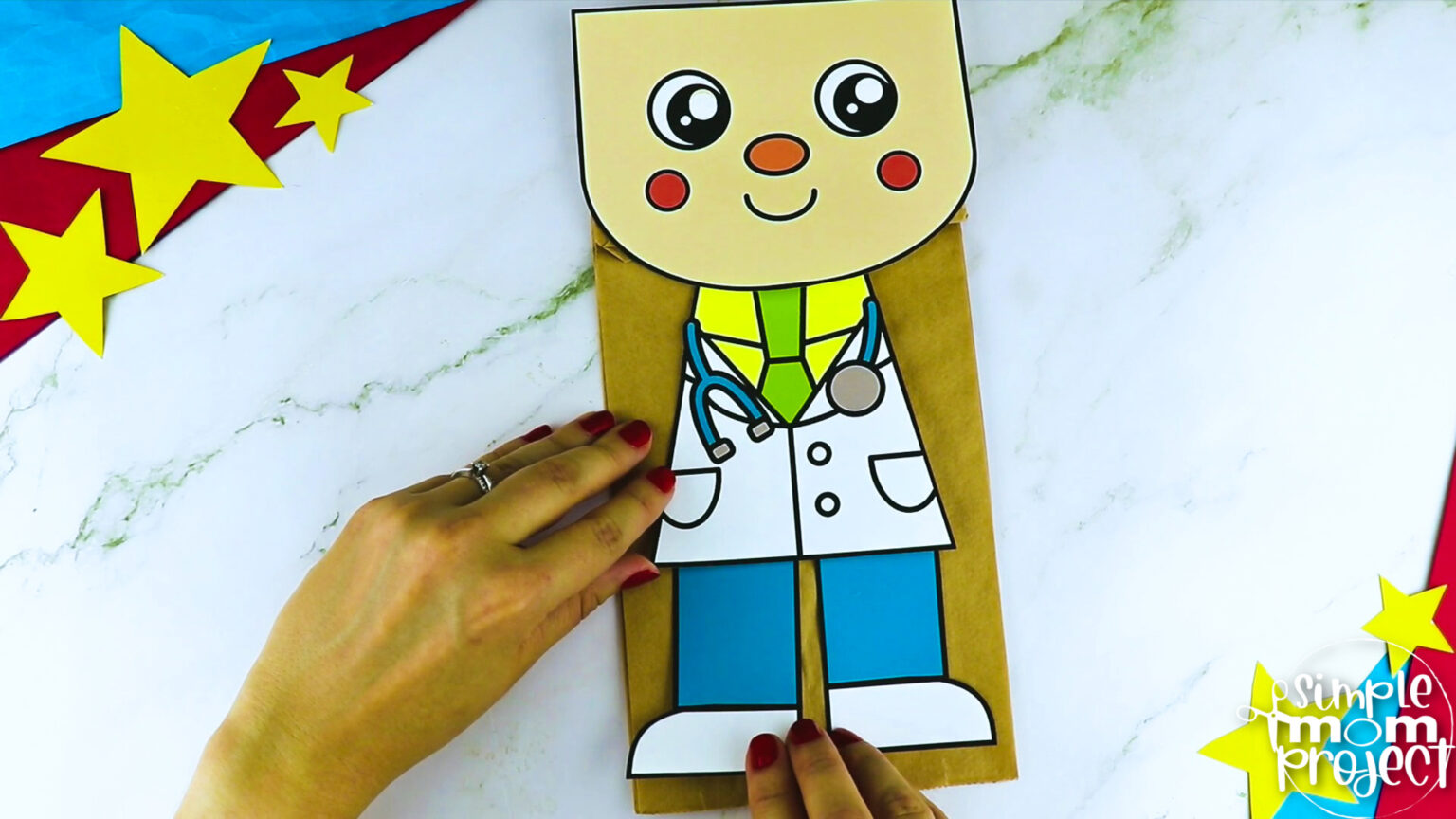 Printable Doctor Paper Bag Puppet Template – Simple Mom Project