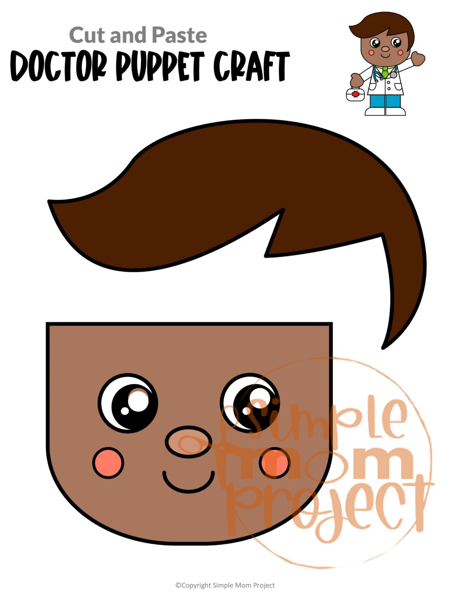 Printable Doctor Paper Bag Puppet Template – Simple Mom Project