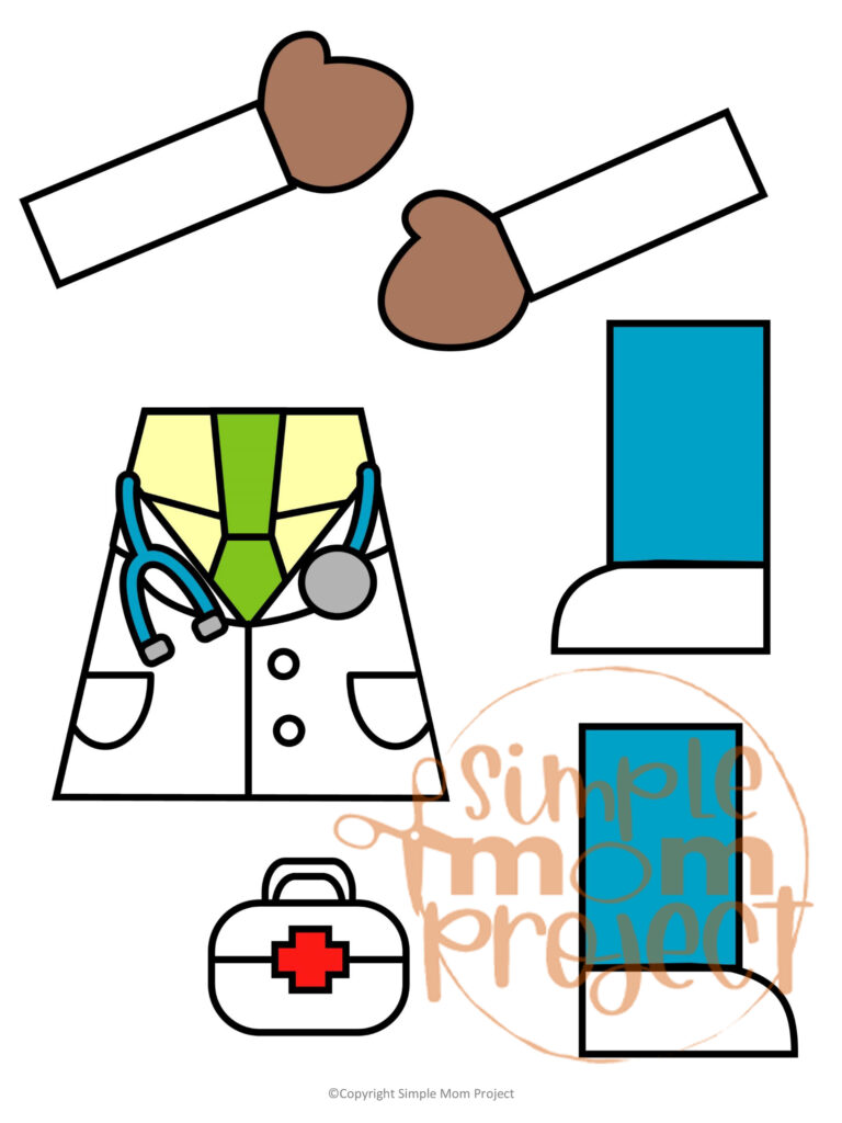 Printable Doctor Paper Bag Puppet Template – Simple Mom Project