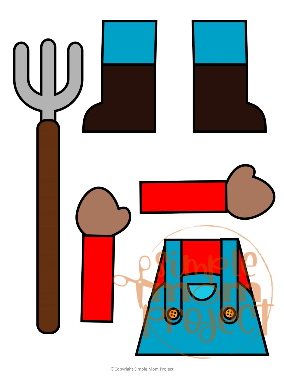 Printable Farmer Paper Bag Puppet Template – Simple Mom Project