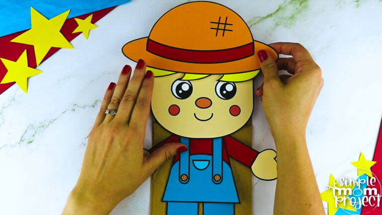 Printable Farmer Paper Bag Puppet Template – Simple Mom Project