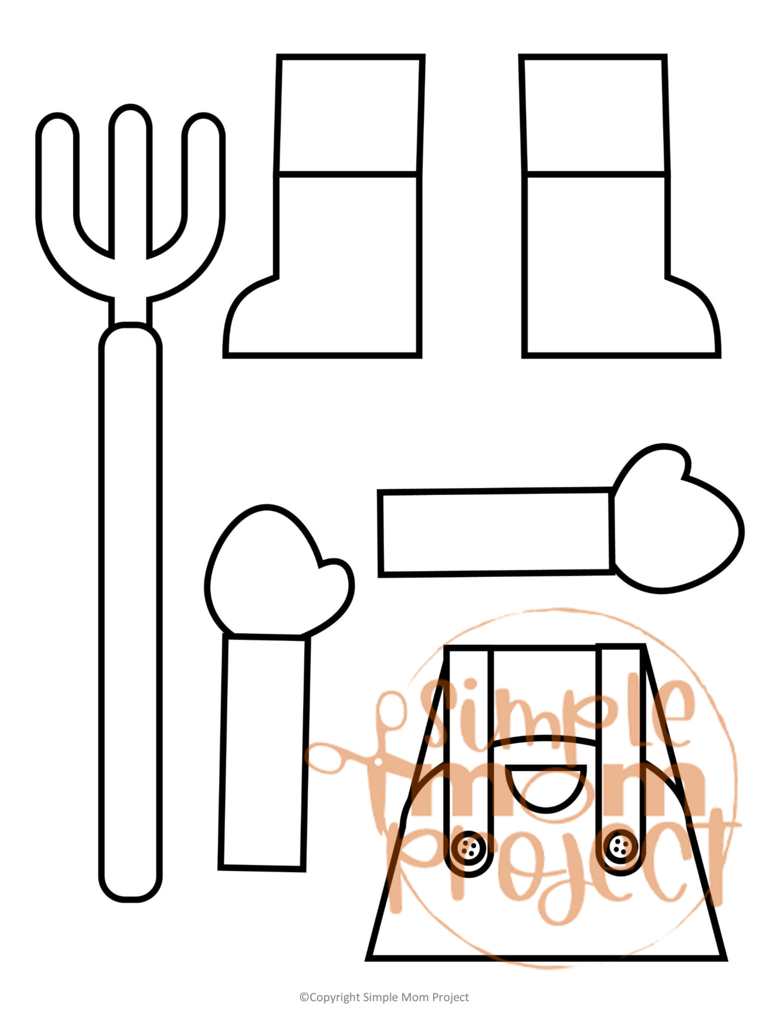 Printable Farmer Paper Bag Puppet Template – Simple Mom Project