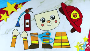 Printable Firefighter Paper Bag Puppet Template – Simple Mom Project