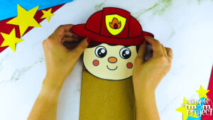 Printable Firefighter Paper Bag Puppet Template – Simple Mom Project