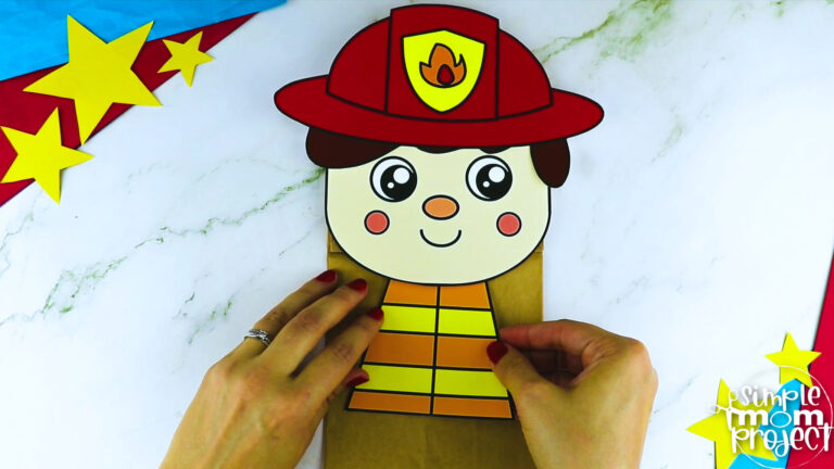 Printable Firefighter Paper Bag Puppet Template – Simple Mom Project