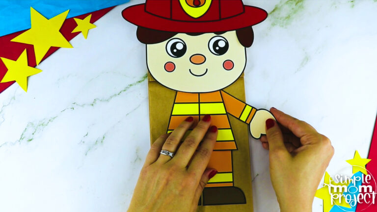 Printable Firefighter Paper Bag Puppet Template – Simple Mom Project