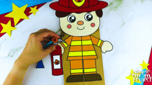 Printable Firefighter Paper Bag Puppet Template – Simple Mom Project
