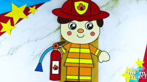 Printable Firefighter Paper Bag Puppet Template – Simple Mom Project