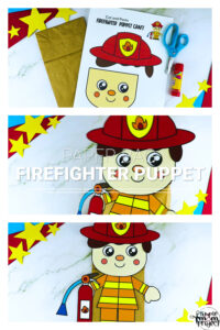 Printable Firefighter Paper Bag Puppet Template – Simple Mom Project