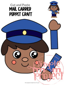 Printable Mail Carrier Paper Bag Puppet Template – Simple Mom Project