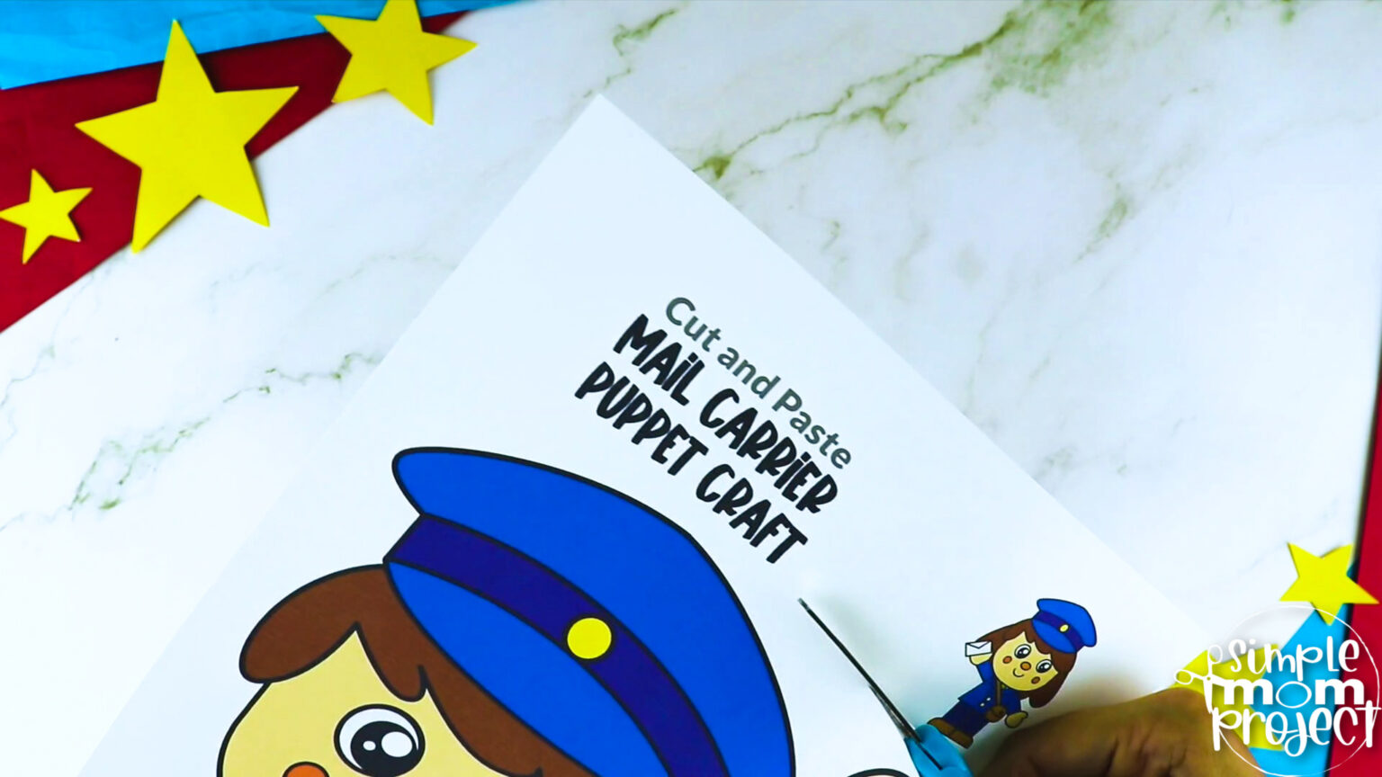 Printable Mail Carrier Paper Bag Puppet Template – Simple Mom Project