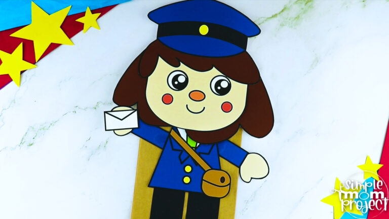 Printable Mail Carrier Paper Bag Puppet Template – Simple Mom Project