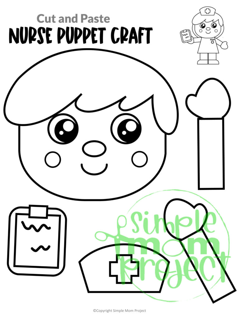 Printable Nurse Paper Bag Puppet Template – Simple Mom Project