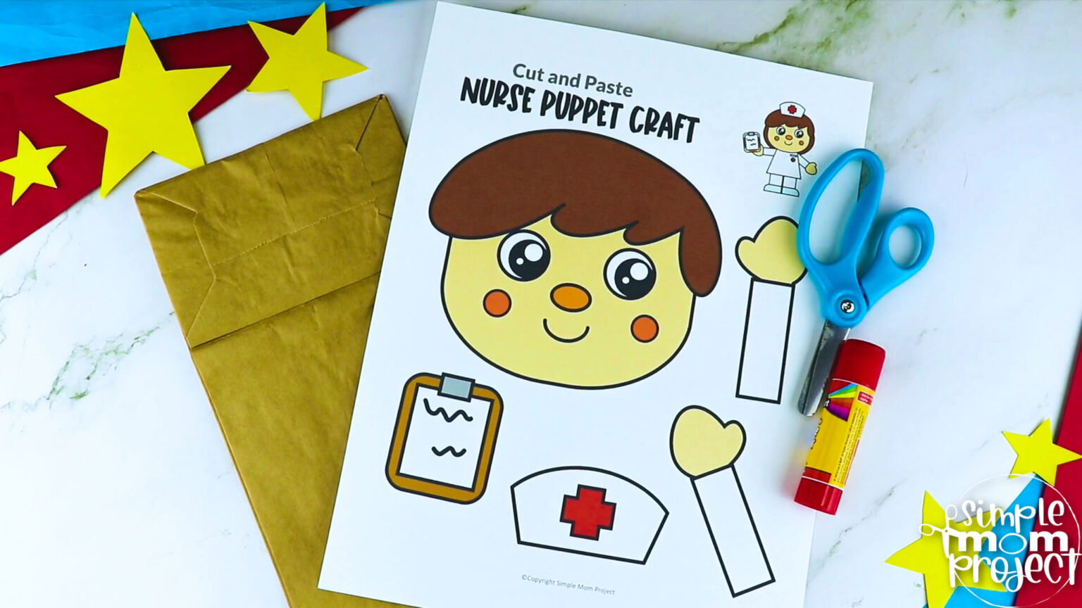 Printable Nurse Paper Bag Puppet Template – Simple Mom Project