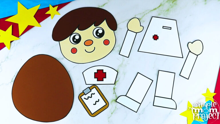 Printable Nurse Paper Bag Puppet Template – Simple Mom Project