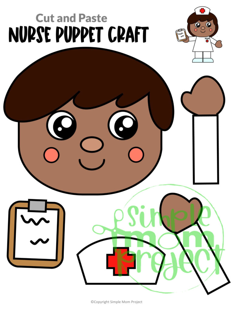 Printable Nurse Paper Bag Puppet Template – Simple Mom Project