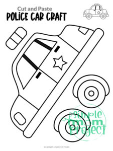 Printable Police Car Craft Template – Simple Mom Project