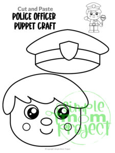 Printable Police Officer Paper Bag Puppet Template – Simple Mom Project