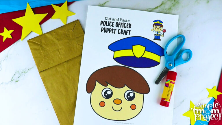 Printable Police Officer Paper Bag Puppet Template – Simple Mom Project