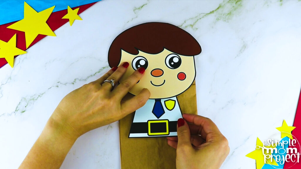 Printable Police Officer Paper Bag Puppet Template – Simple Mom Project