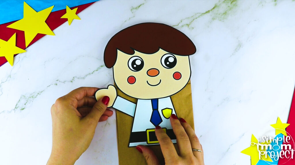 Printable Police Officer Paper Bag Puppet Template – Simple Mom Project