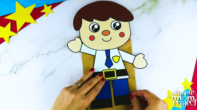 Printable Police Officer Paper Bag Puppet Template – Simple Mom Project
