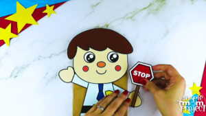 Printable Police Officer Paper Bag Puppet Template – Simple Mom Project