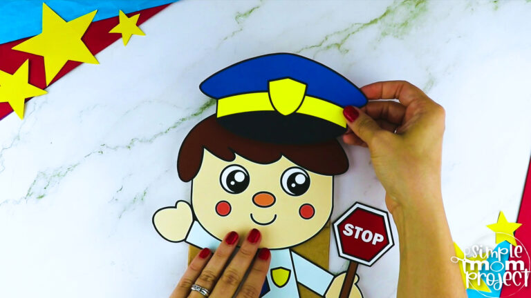 Printable Police Officer Paper Bag Puppet Template – Simple Mom Project