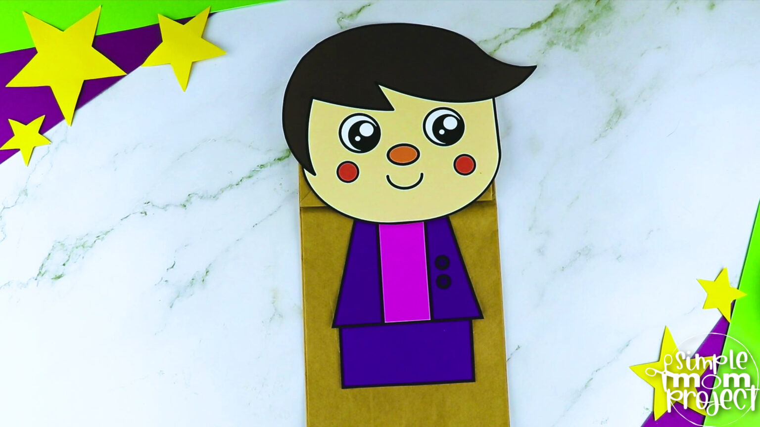 Printable Teacher Paper Bag Puppet Template – Simple Mom Project