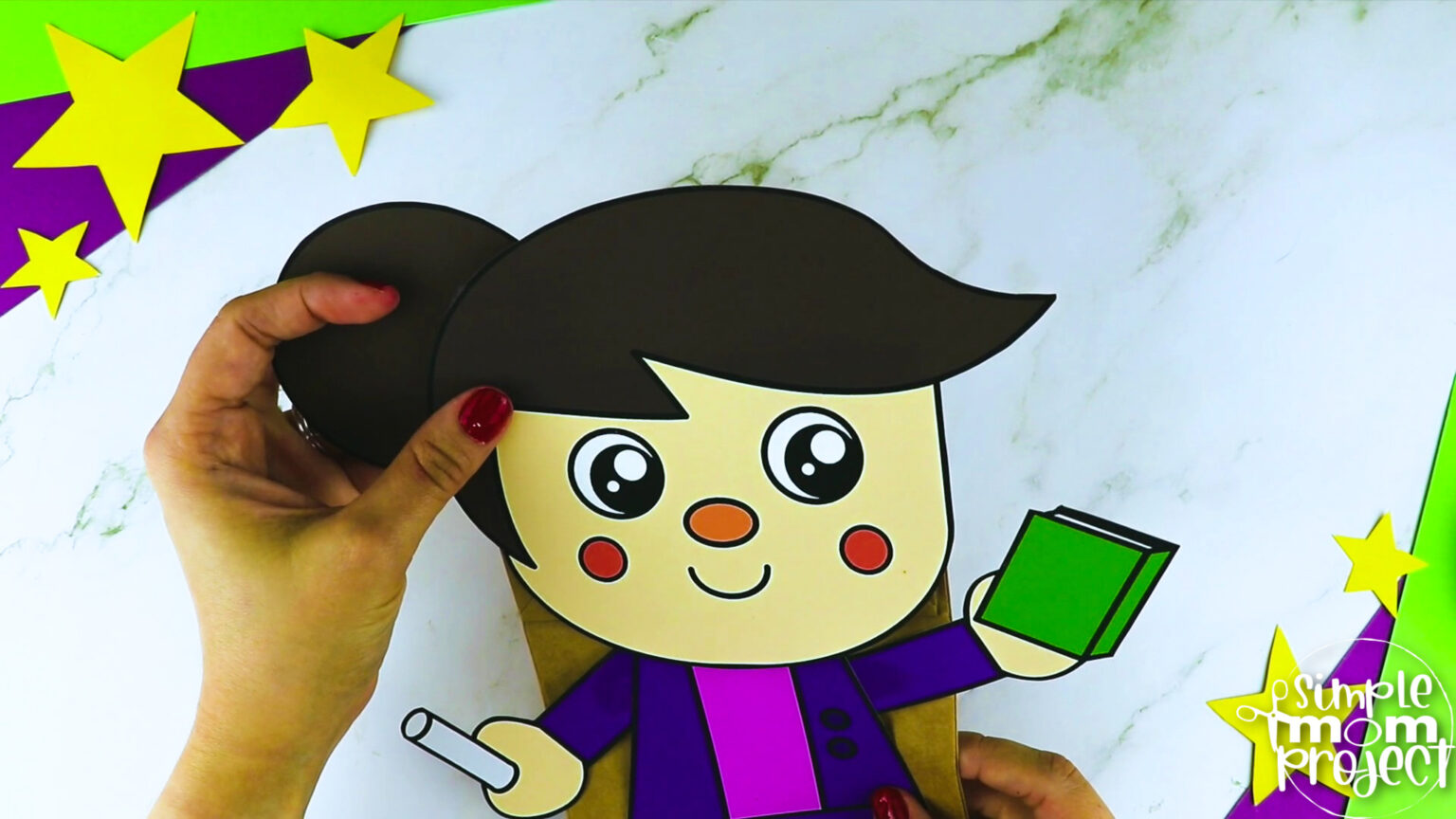 Printable Teacher Paper Bag Puppet Template – Simple Mom Project