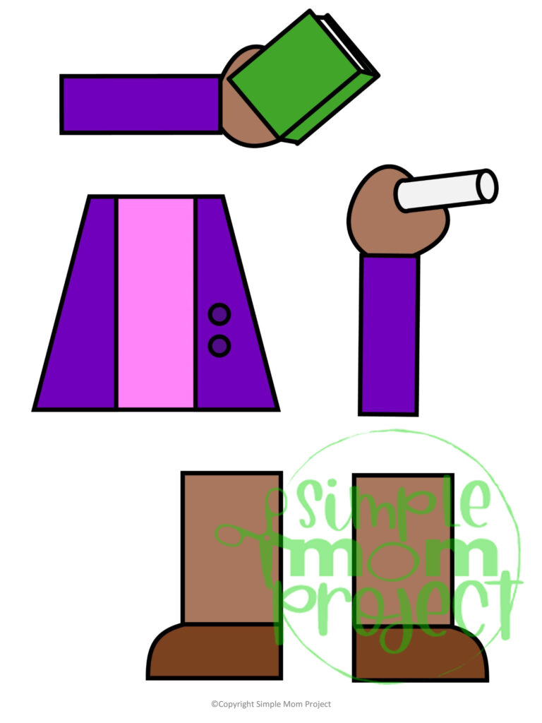 Printable Teacher Paper Bag Puppet Template – Simple Mom Project
