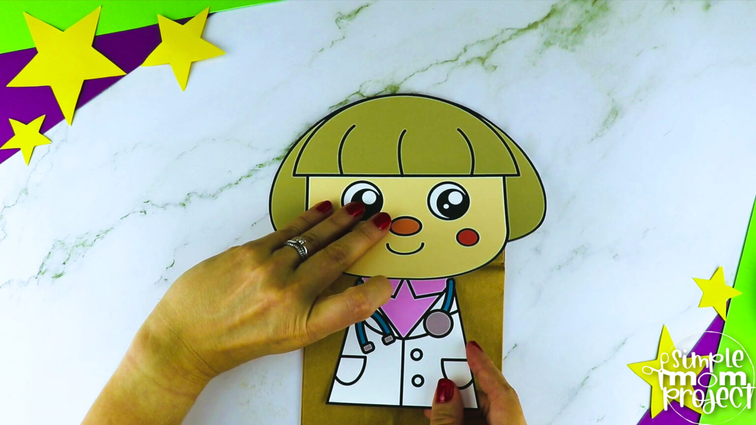 Printable Veterinarian Paper Bag Puppet Template – Simple Mom Project