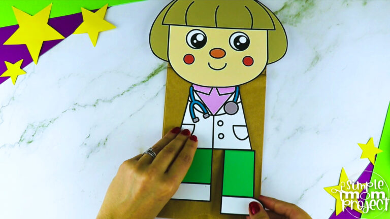 Printable Veterinarian Paper Bag Puppet Template – Simple Mom Project
