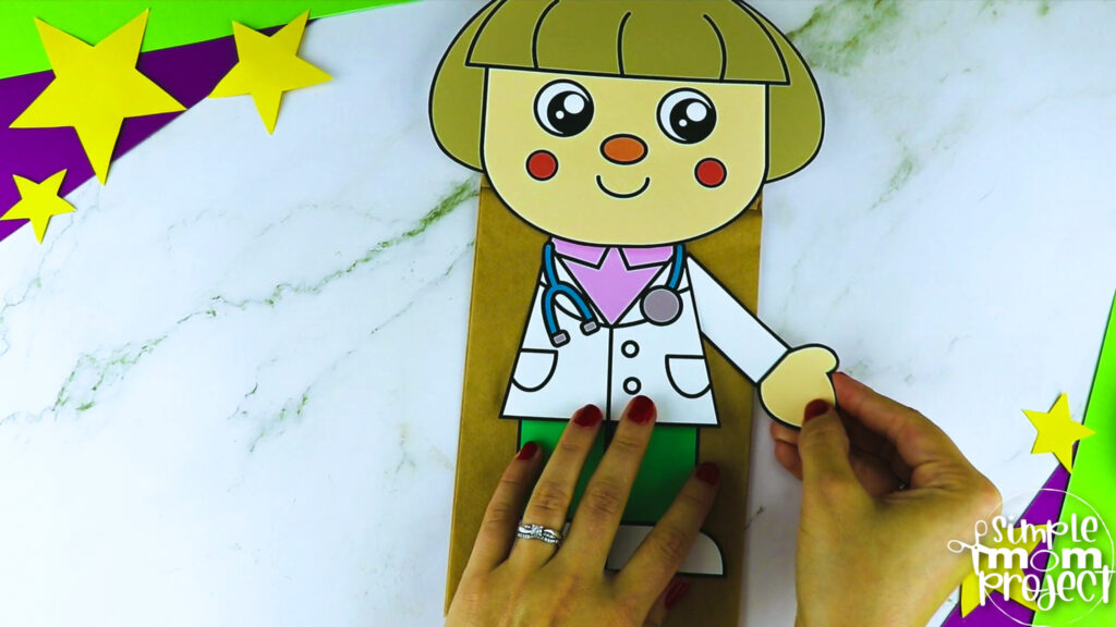 Veterinarian Paper Bag Puppet Craft for Kids (Easy Community Helper ...
