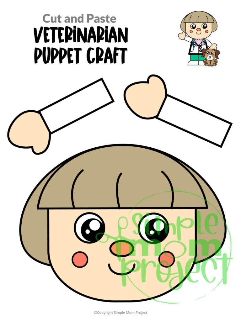 Veterinarian Paper Bag Puppet Craft for Kids (Easy Community Helper ...