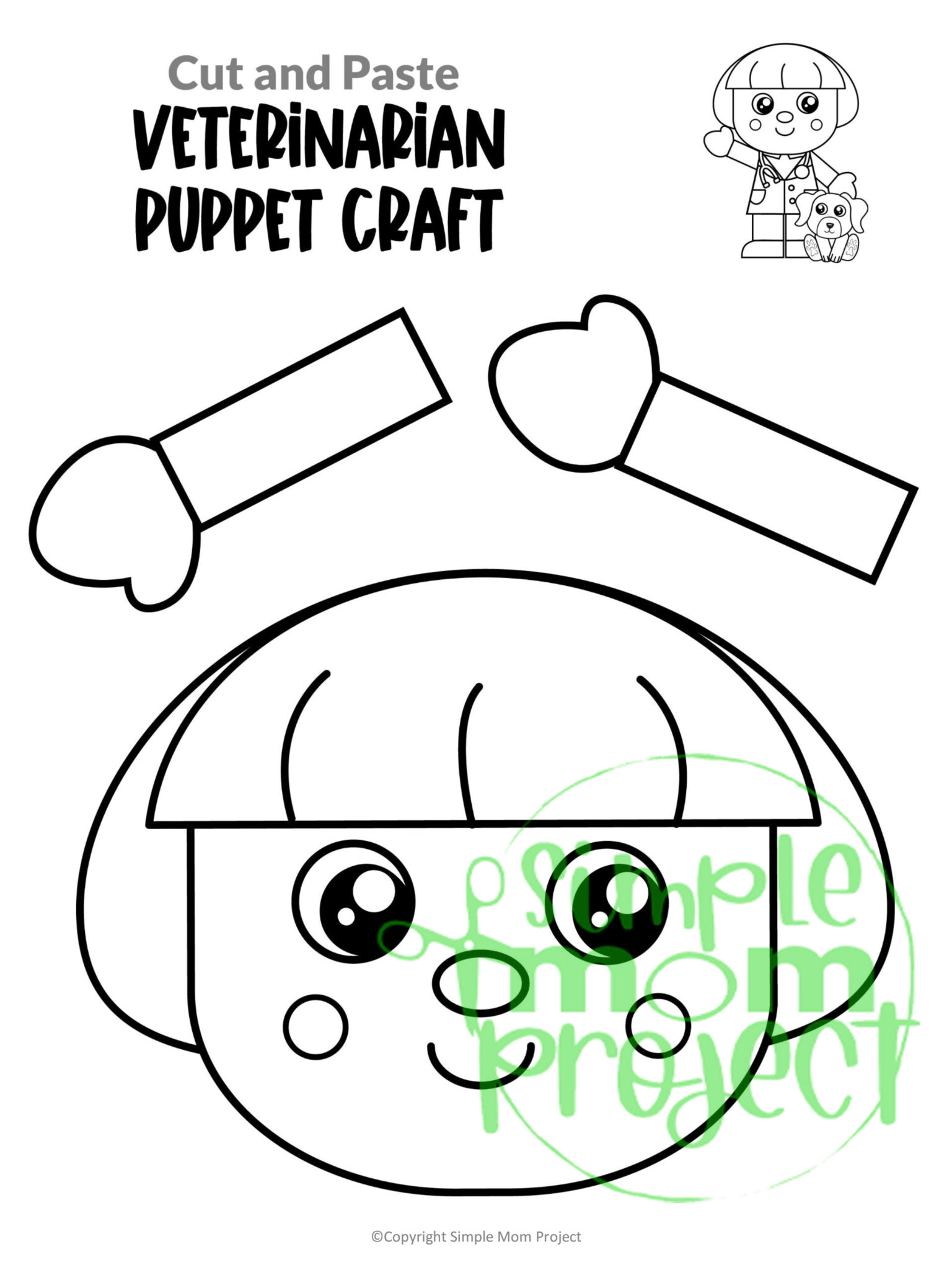 Veterinarian Paper Bag Puppet Craft for Kids (Easy Community Helper ...
