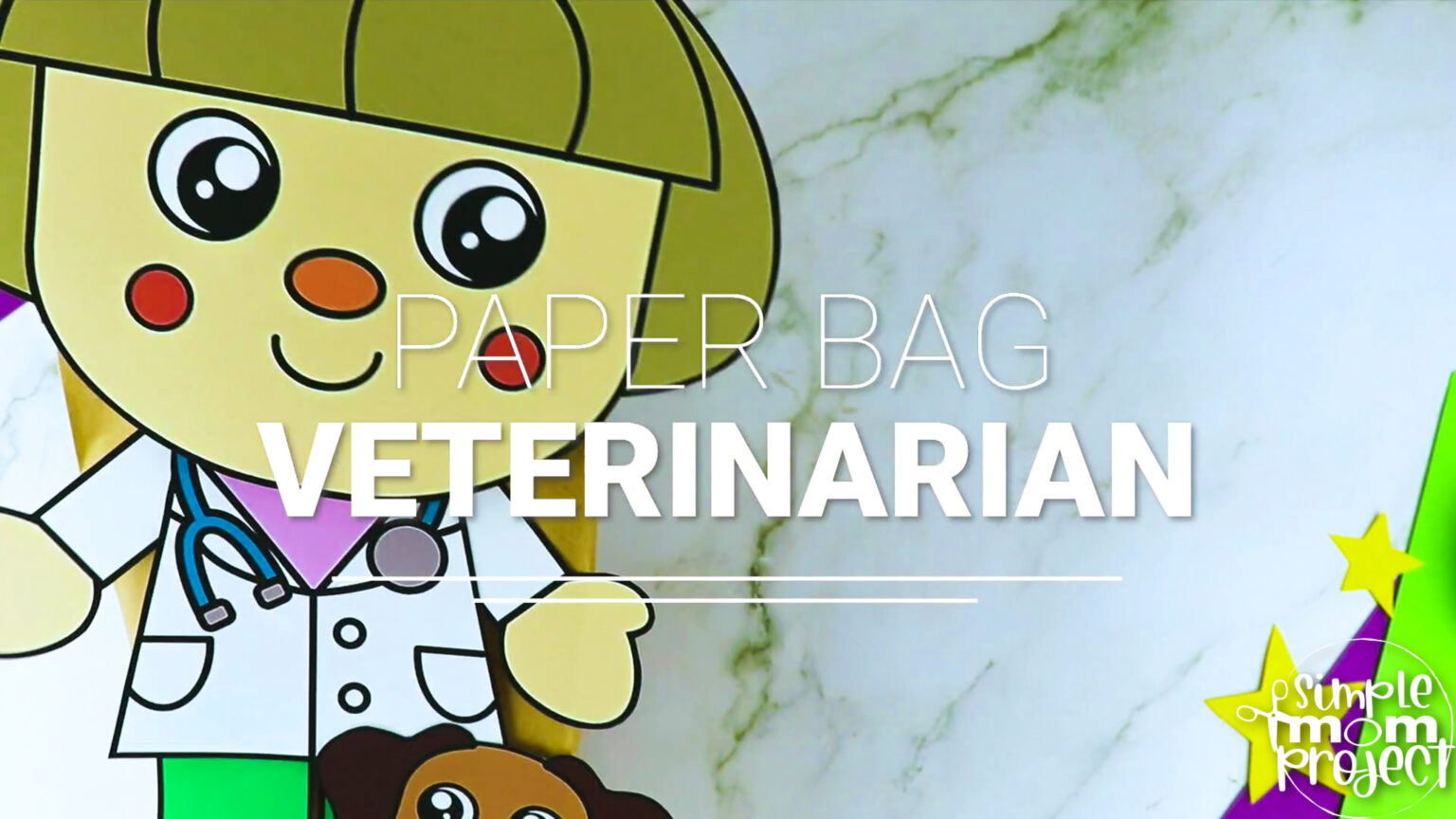 Veterinarian Paper Bag Puppet Craft for Kids (Easy Community Helper ...