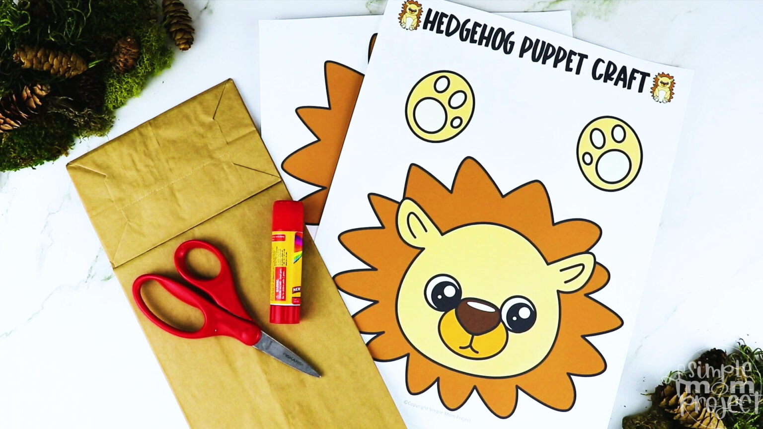 Printable Hedgehog Paper Bag Puppet Template – Simple Mom Project