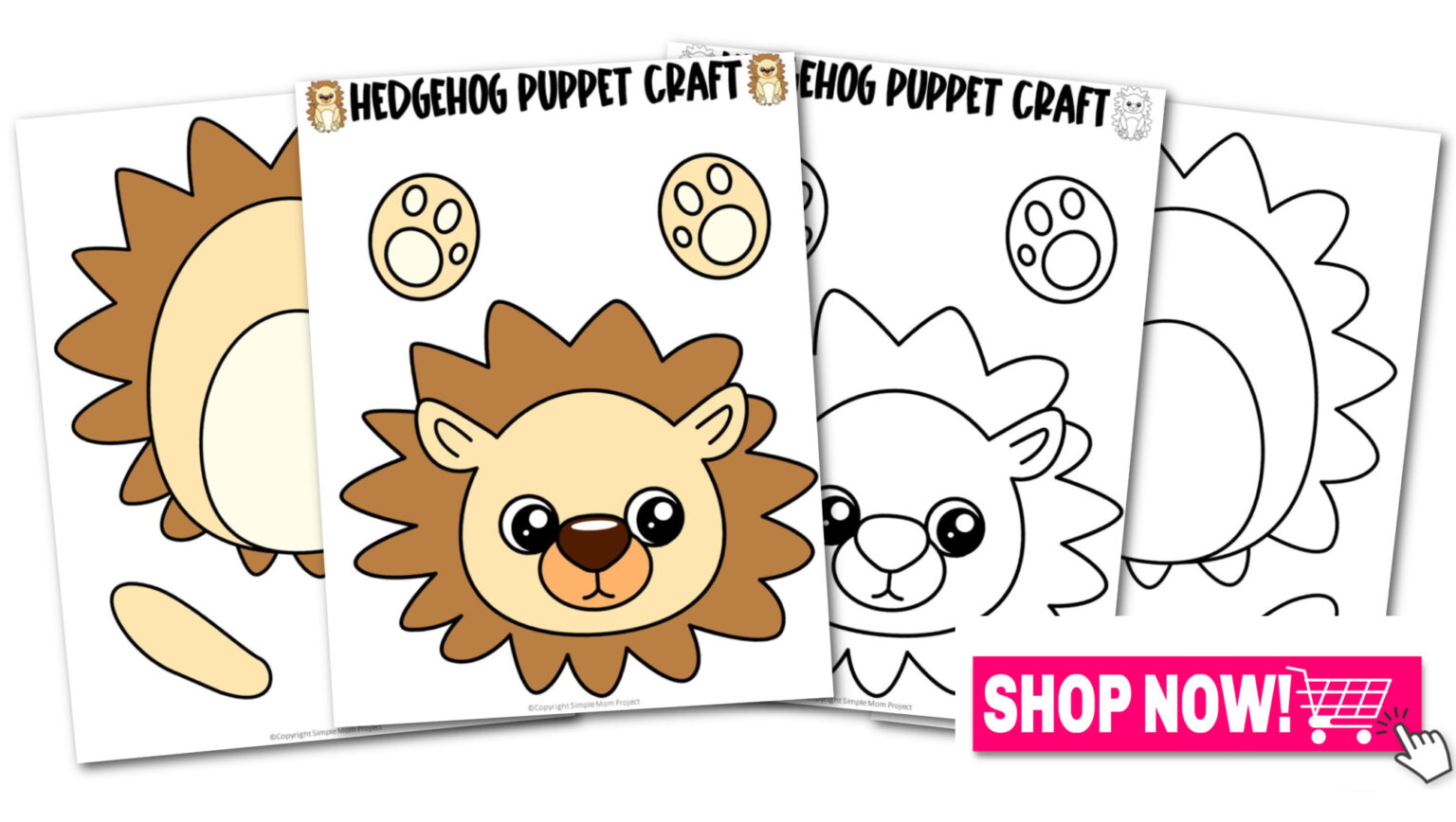 Printable Hedgehog Paper Bag Puppet Template – Simple Mom Project